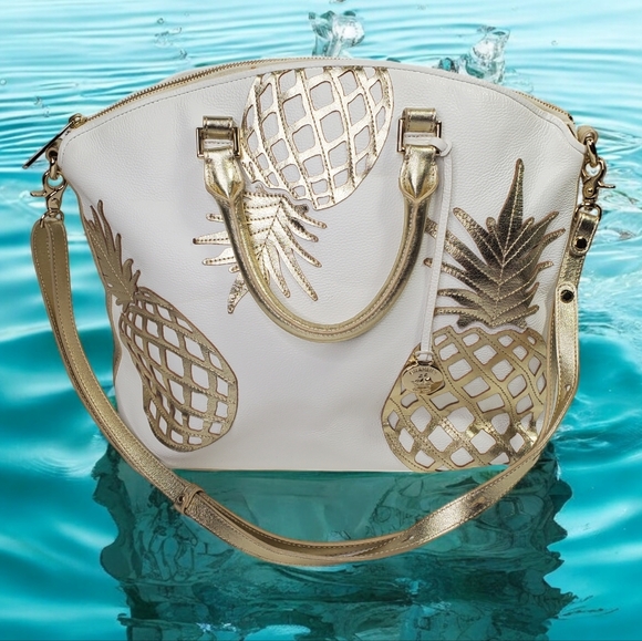 Brahmin | Bags | Brahmin Del Pina Vivian Handbag Pineapple Gold And ...